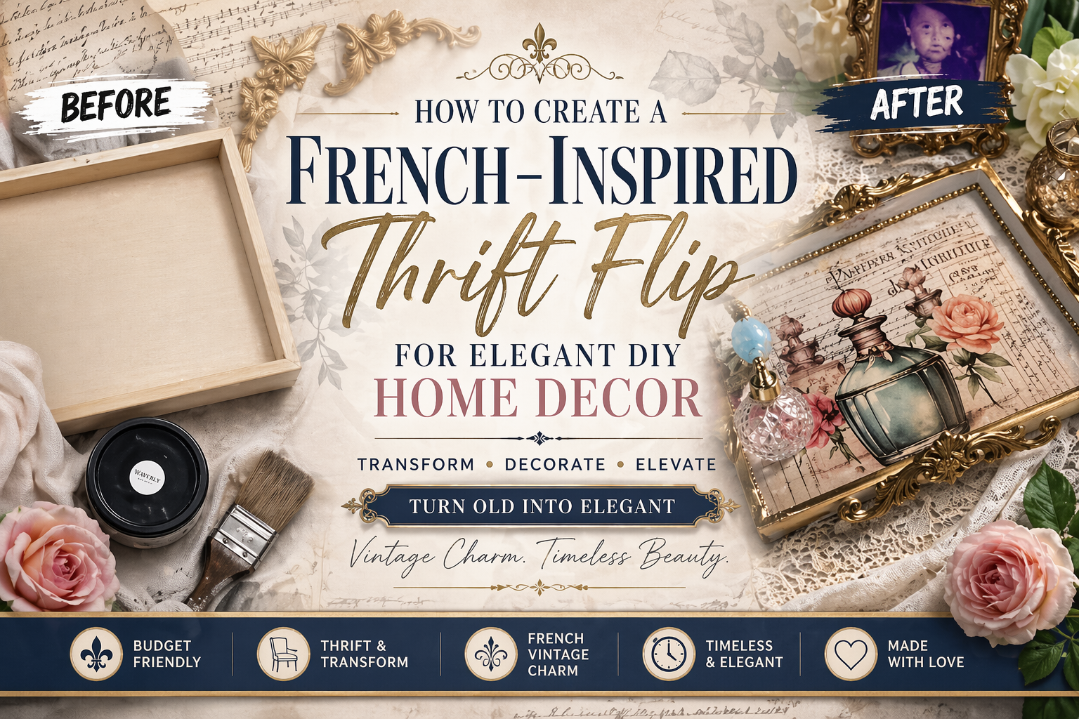 French-Inspired Thrift Flip for Elegant DIY Home Decor Ideas – Vflex